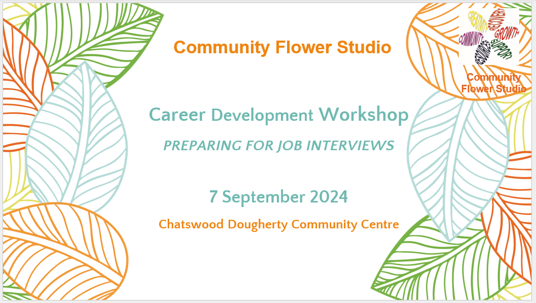 CAREER DEVELOPMENT WORKSHOP PART B - Community Flower Studio
